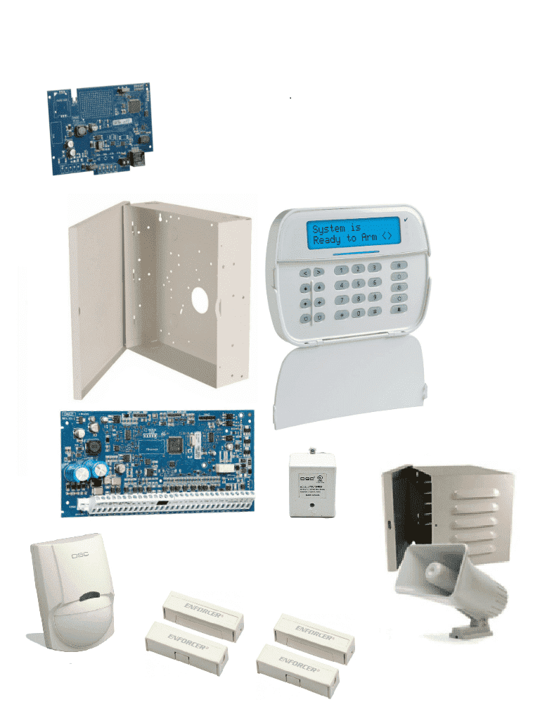 DSC NEO-LCD-SIRENA-IP-SB- Paquete SERIE NEO con panel HS2032 de 8 zonas ...
